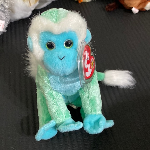Ty | Toys | Ty Beanie Babies Baby Of The Month Zoomer Blue Monkey Rare ...